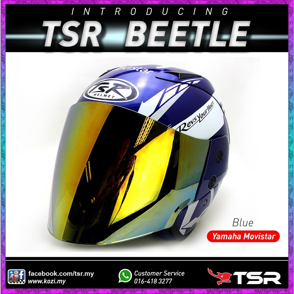 TSR Helmet BEETLE Yamaha Movistar / Sirim Approved Helmet Yamaha ...