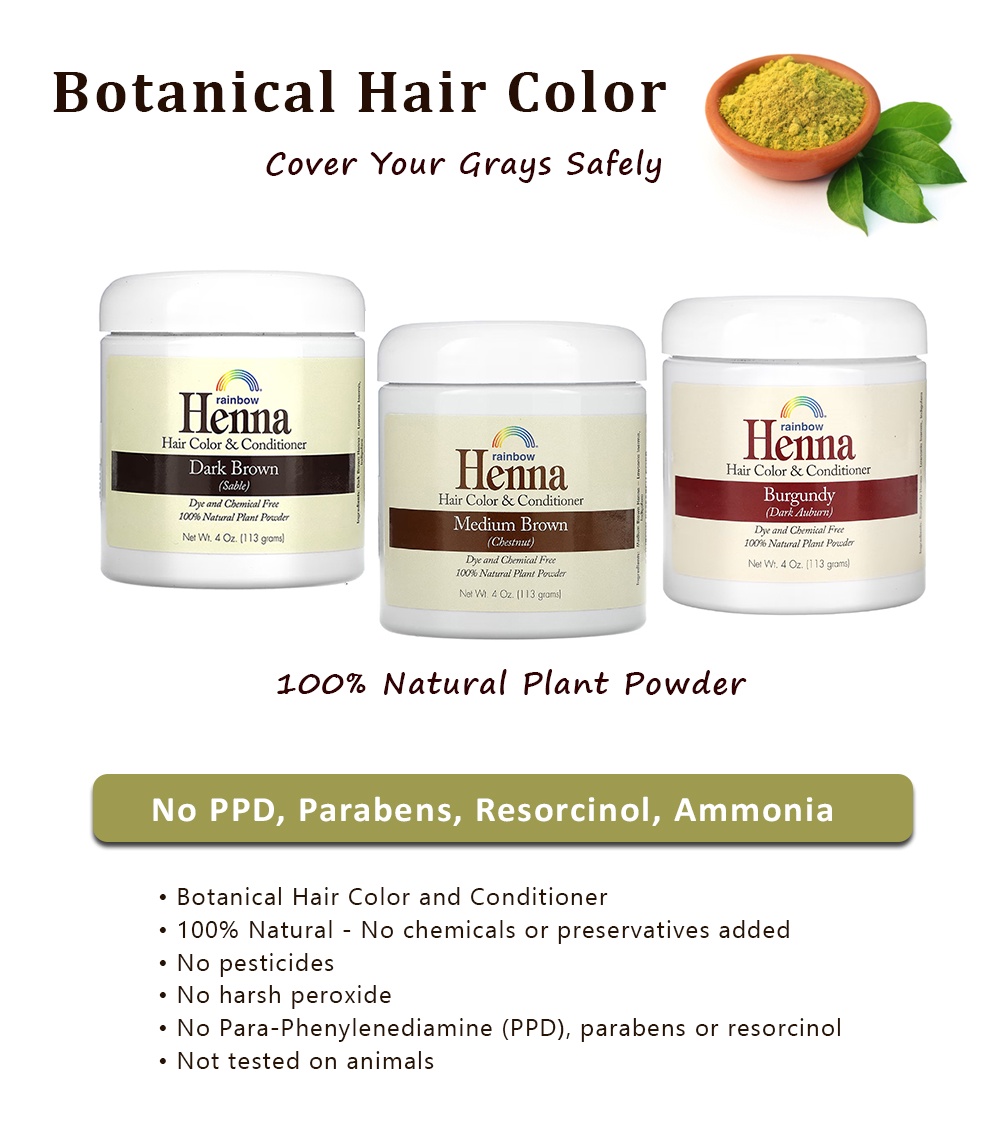 Natural Hair Dye Rainbow Henna Hair Color for Gray Hair | Shopee Singapore