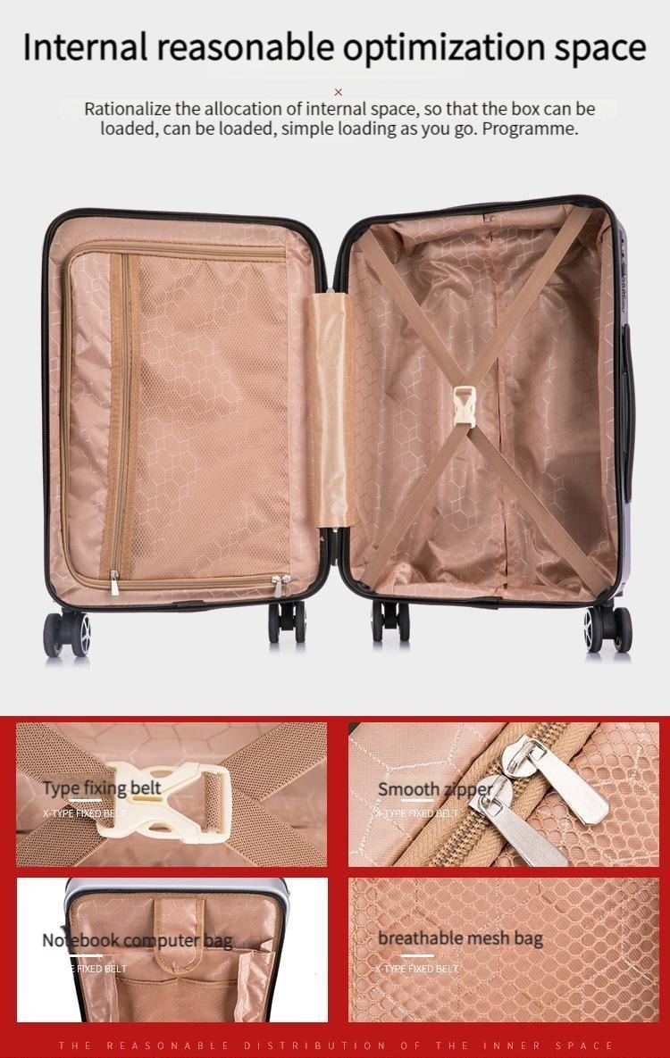 【1994HOME】 Front Opening Suitcase Silent Wheel Business Travel Luggage ...