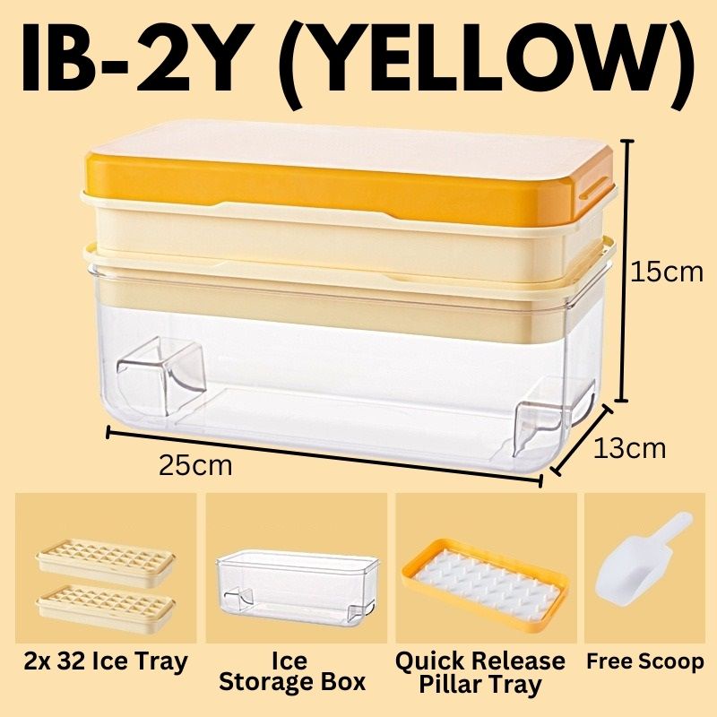 Stackable Ice Cube Maker Tray (36 cubes) with Quick Release design and ...