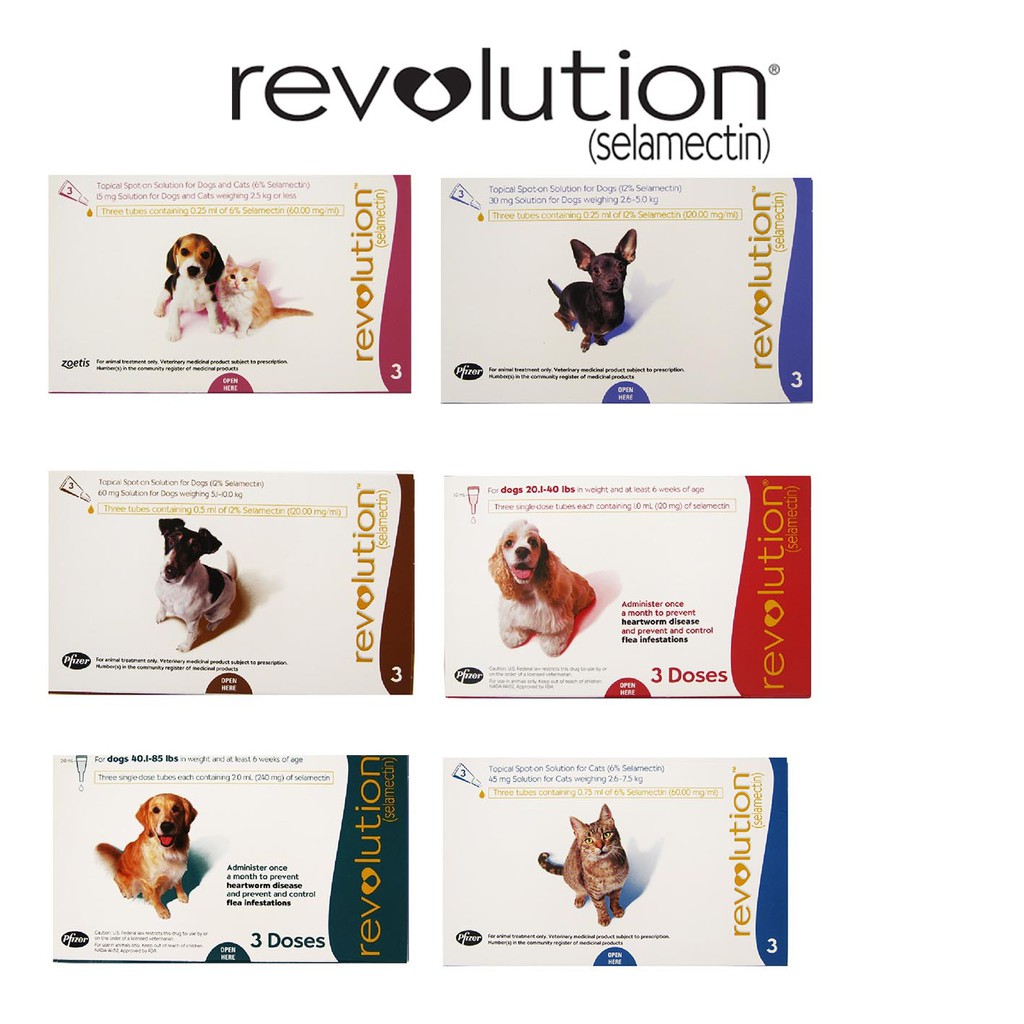 Revolution Topical Spot On For Cats & Dogs 3 Doses (6 Sizes) | Shopee ...