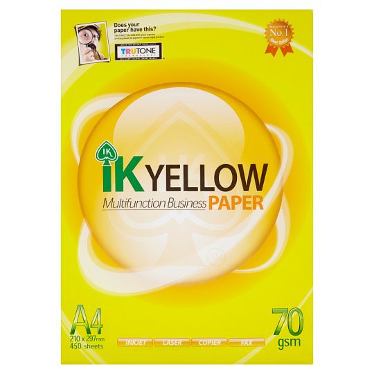 IK Yellow A4 Paper 70gsm (500'S) Box of 5 reams/ 70gsm ( 450s) 80gsm ...
