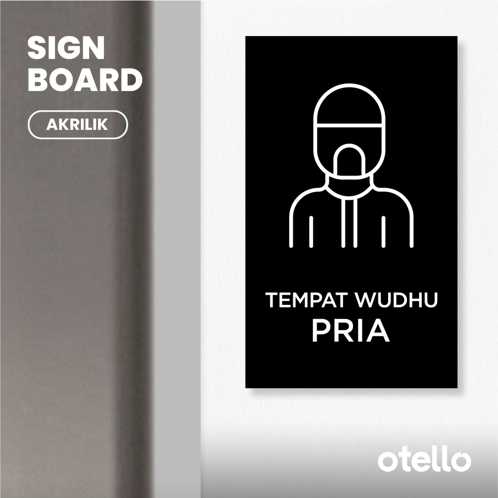 Otello Men's Ablution Place Sign Board Acrylic Print Signs Acrylic ...