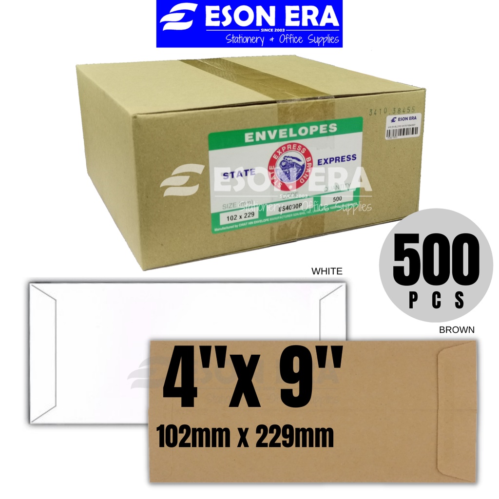 4x9 Envelope White / Brown 500pcs/box Sampul Surat | Shopee Singapore