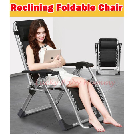 Portable Reclining Foldable Chair/Sleeping Chair/Folding Bed | Shopee ...