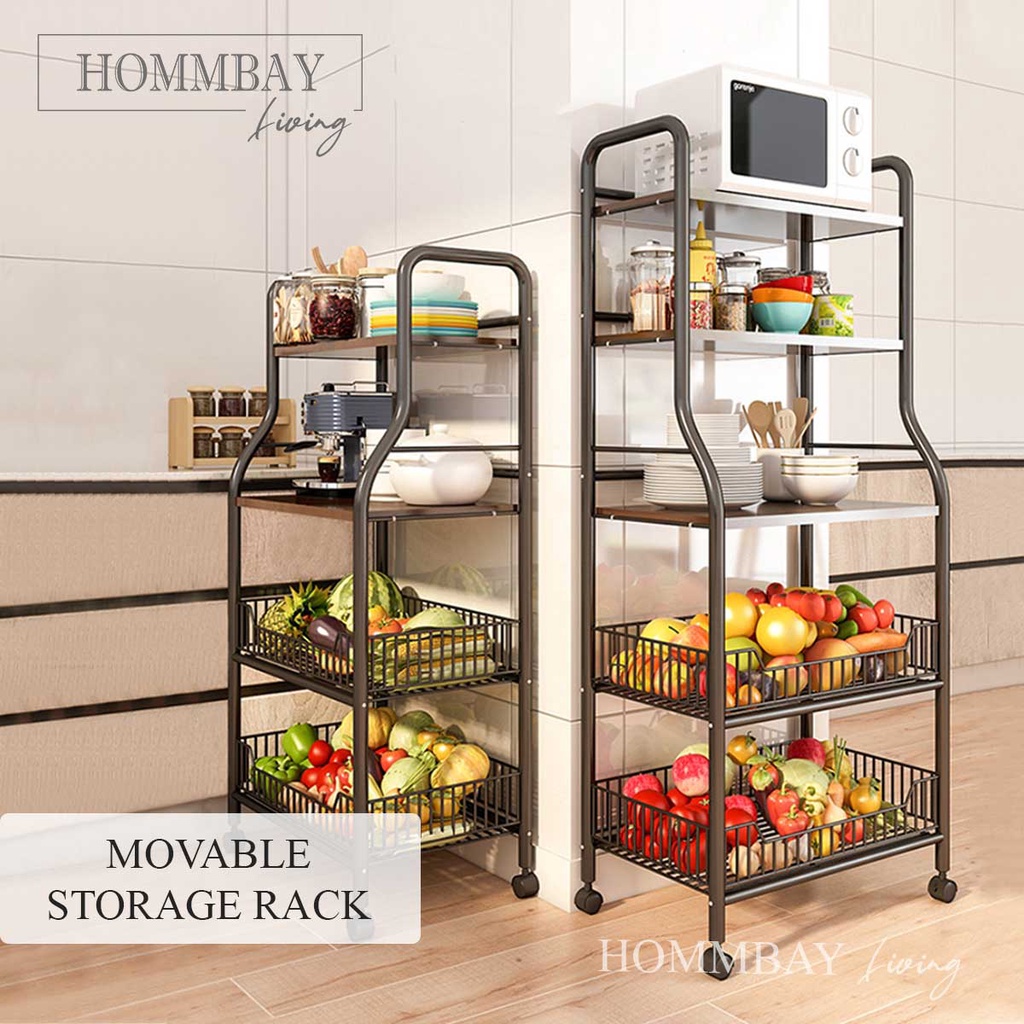 [ CLEARANCE SALE ] HOMMBAY Kitchen Trolley Rack / Multipurpose Movable ...
