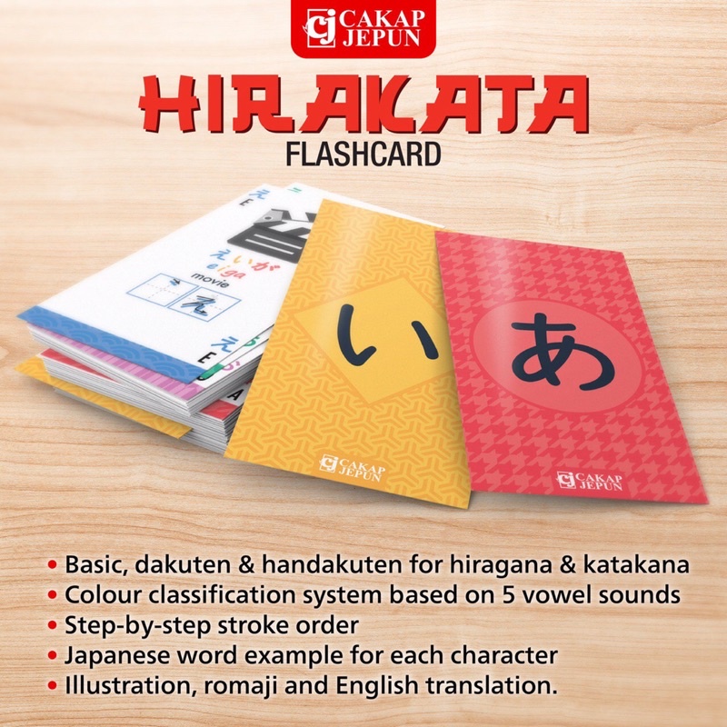 100 pcs Flash Card Japanese Writing HiraKata (Hiragana & Katakana ...