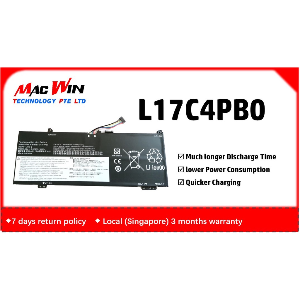 L17C4PB0 Battery Compatible with Lenovo Flex 6-14 IdeaPad 530s-14IKB ...