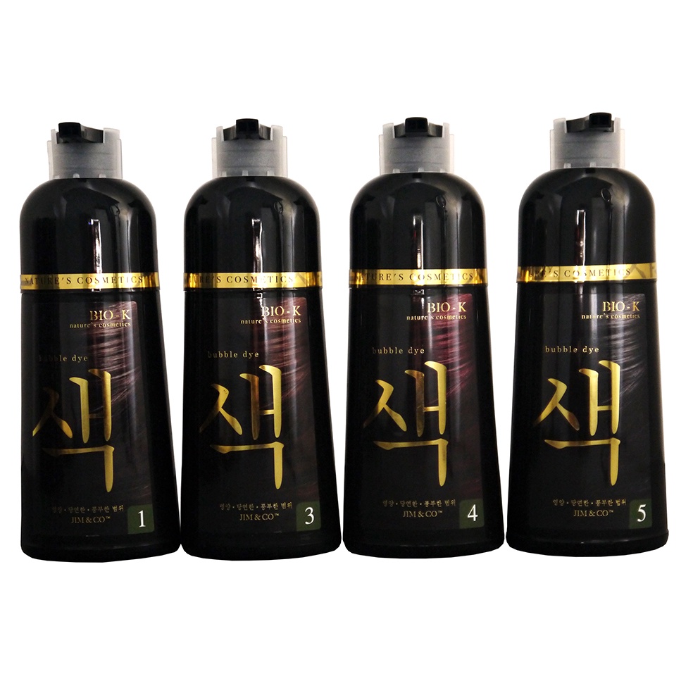 BIO K Naturel Hair Bubble Dye Shampoo/Permanent Grey white Hair Turn ...