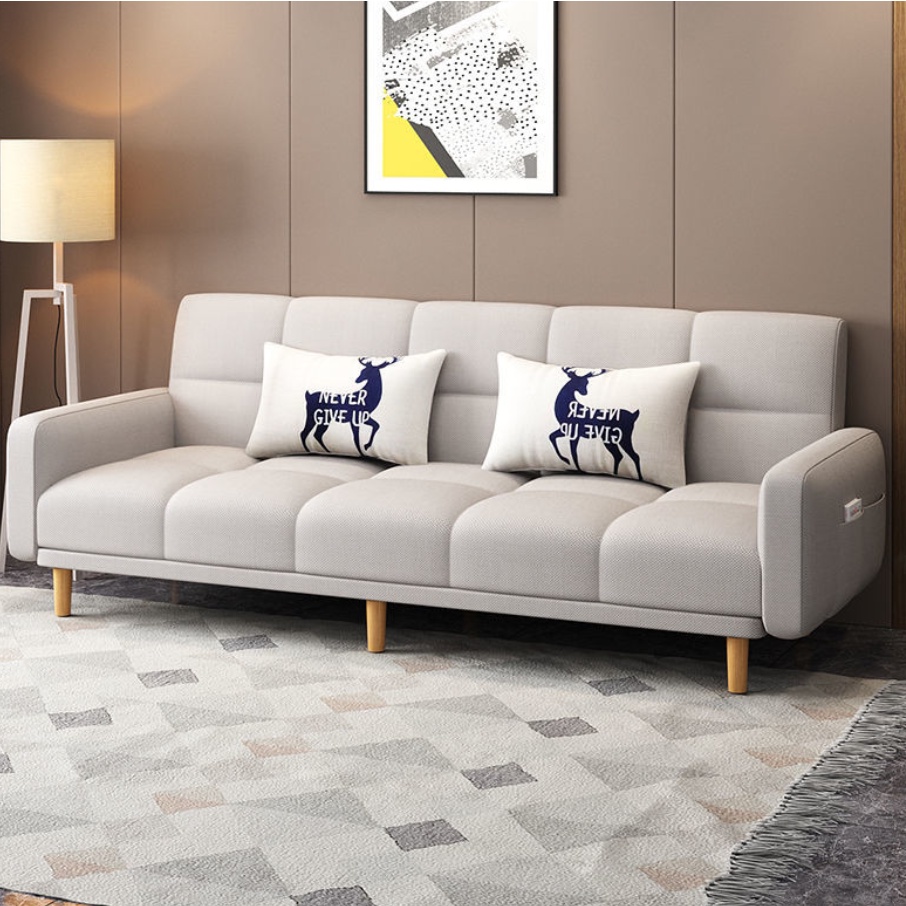 【Free Shipping】Simple Foldable Sofa Bed Lazy Sofa Bed 2 Seater 3 Seater ...