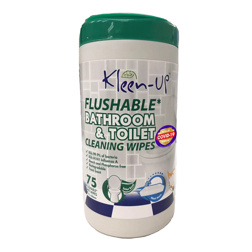 Kleen Pak Flushable Bathroom & Toilet Wipes 75s (Urbanware) | Shopee ...