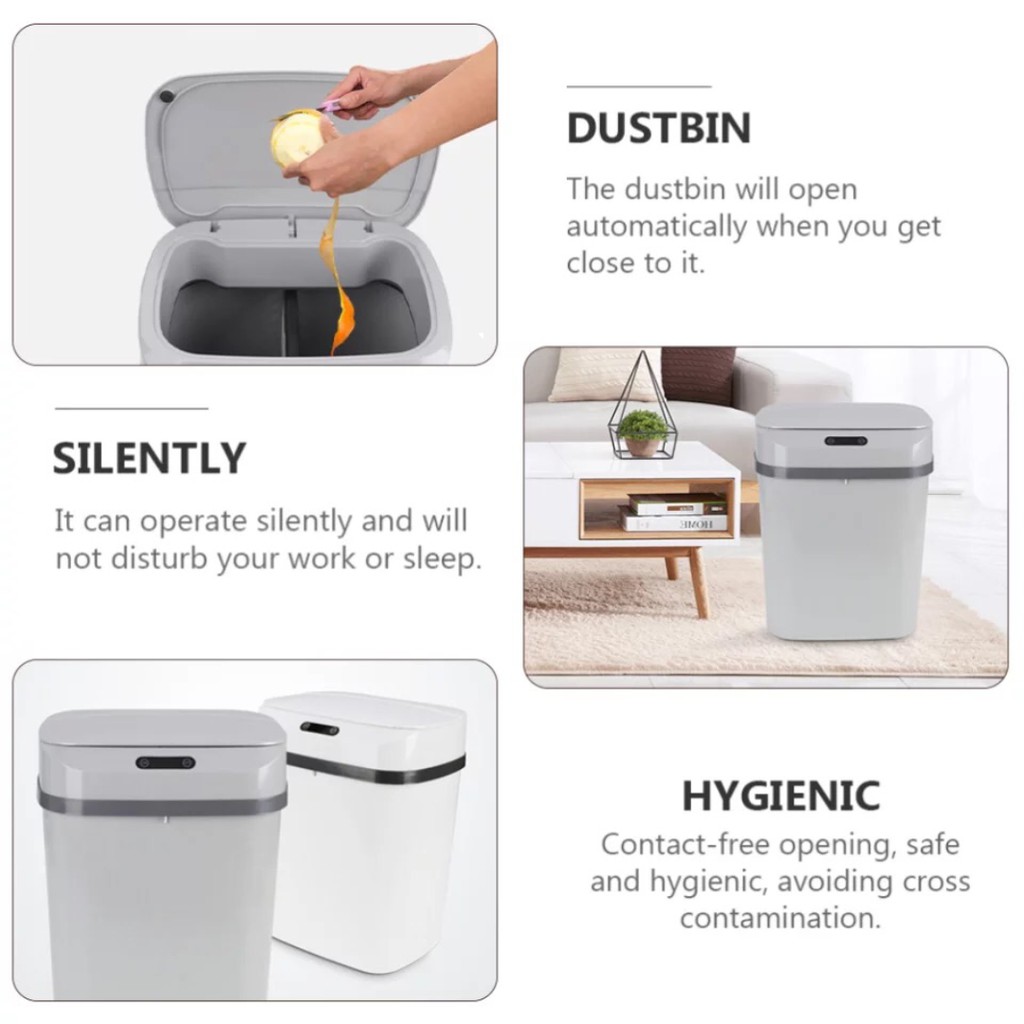 Automatic Touchless Motion Sensor Electronic Dustbin 13L Sensing ...