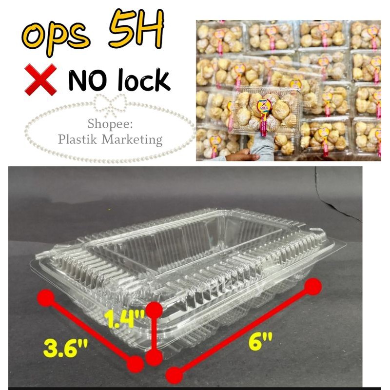 Ops-Op5h- Plastic Tray 100pcs/ Bakery DIsposable Plastic Clear Food ...