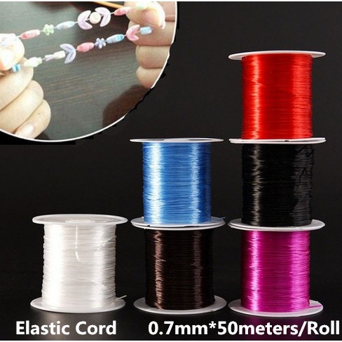 1Roll 50m*0.7mm Elastic Beading Stretchy Cord Crystal String Wire For ...