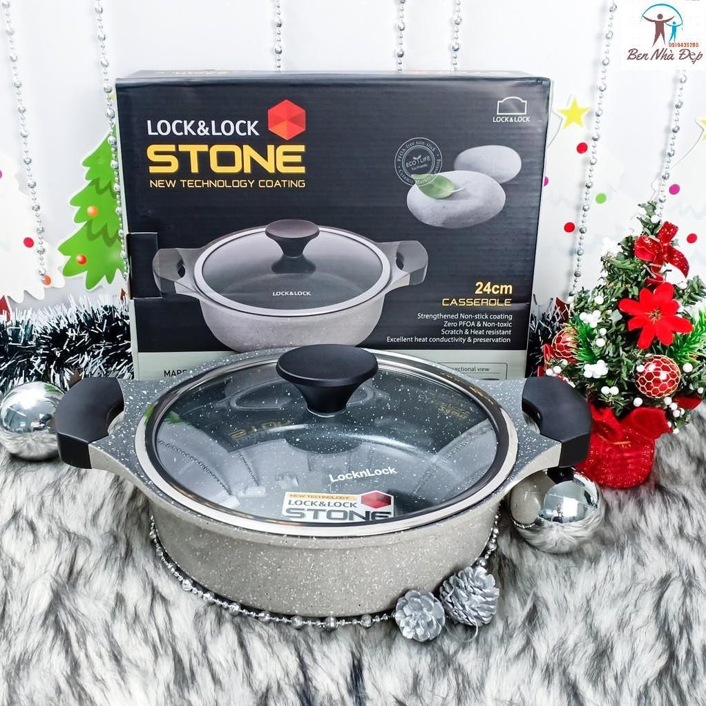 7-layer STONE LOCK POT 24cm LOCK & LOCK LCA6242D LOW BAR (ShopNhaEm ...