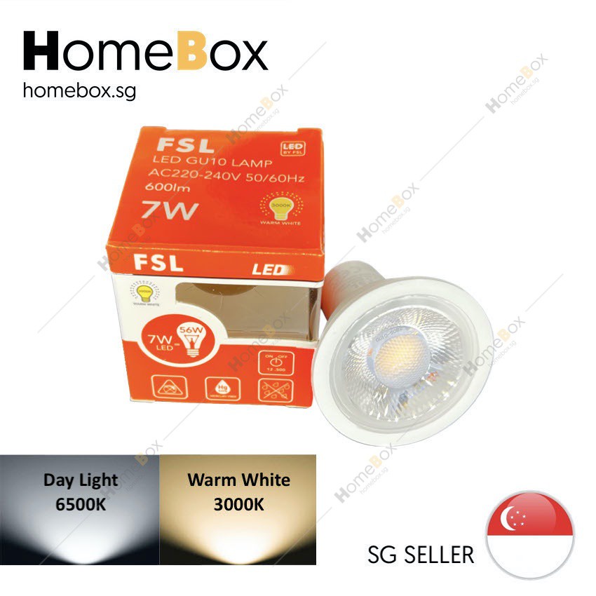 [HomeBox] 🇸🇬 FSL 7W LED bulb GU10 Spot Light / Track Light Bulb Day ...