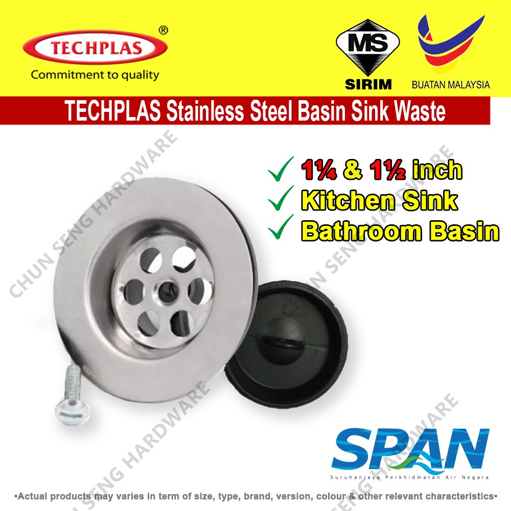 40mm Kitchen Sink Waste 32mm Bathroom Basin Waste c/w Plug Screw Sinki ...
