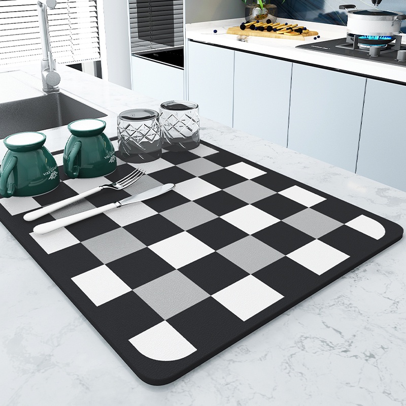 Dish Drying pad Diatomite Drying Mats for Kitchen Counter Countertop ...