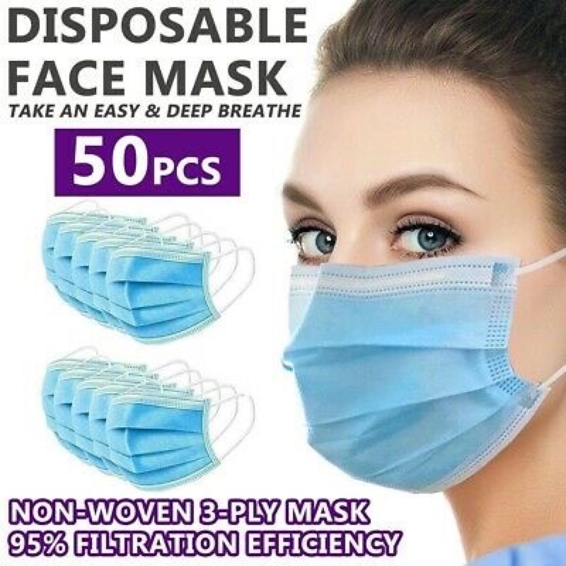50pcs Face Mask high quality 3ply Face Mask Topeng muka 三层口罩 | Shopee ...