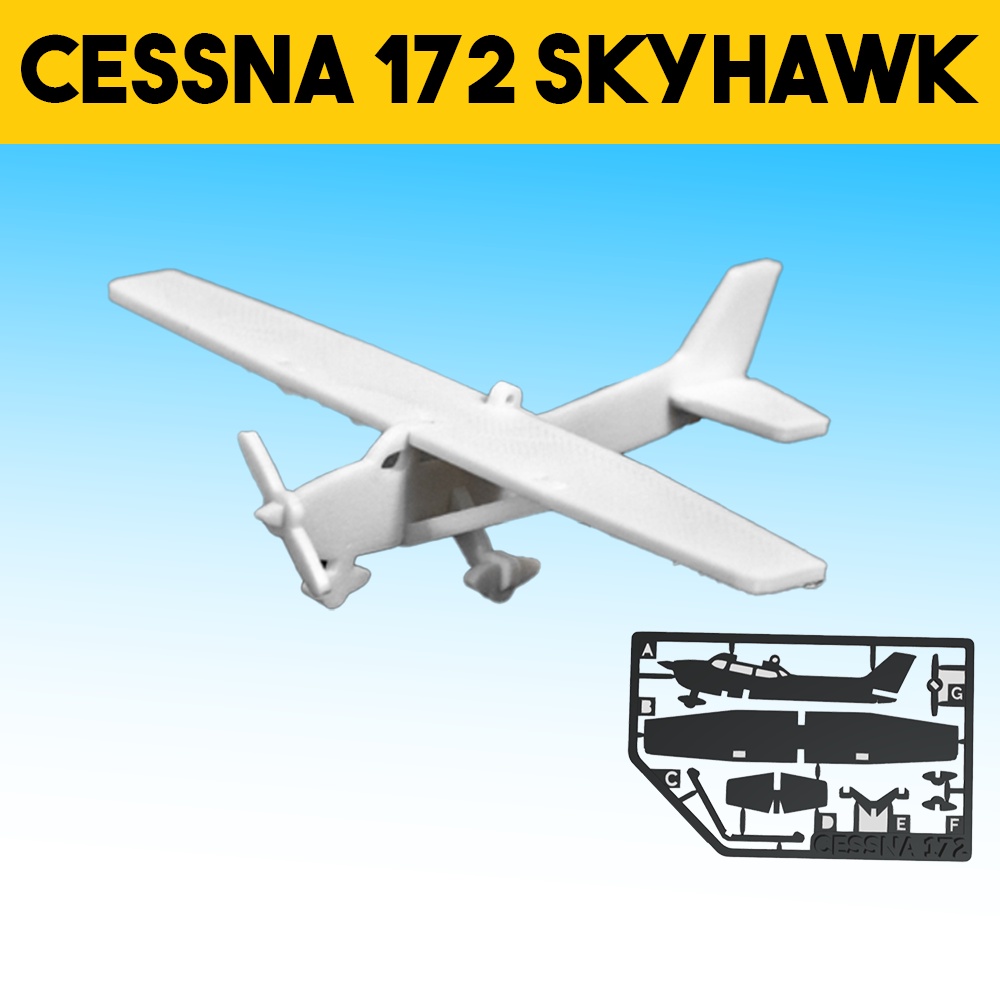 Cessna 172 Skyhawk Model Kit Card DIY Assemble 3D Plastic Die Cast ...