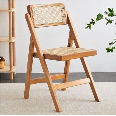 Nordic Rattan Foldable Dining Chair Study Chair Balcony Chair Resort ...
