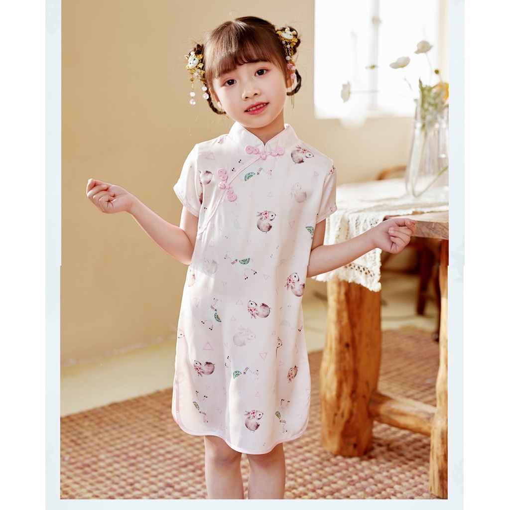 [SG Ready Stock] CS115 Girls Pastel Pink Bunny Traditional Chinese CNY ...