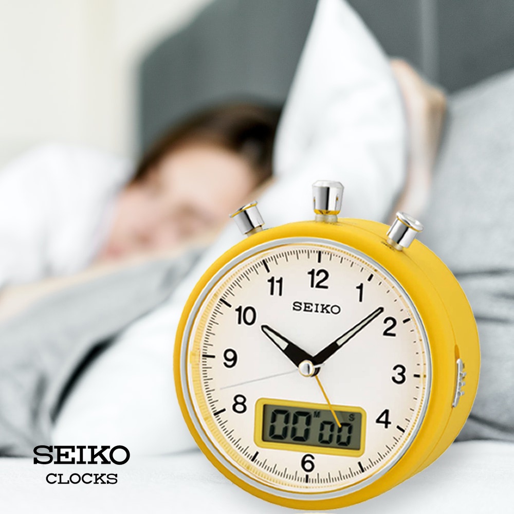 Unique Seiko Table Clock with Timer & Stopwatch (QHE114E | QHE114Y ...