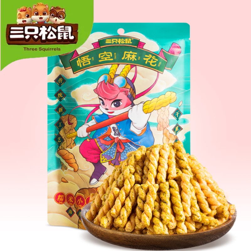 108G Three Squirrels 3 Squirrels Glutinous Rice Twist Seaweed Flavor ...
