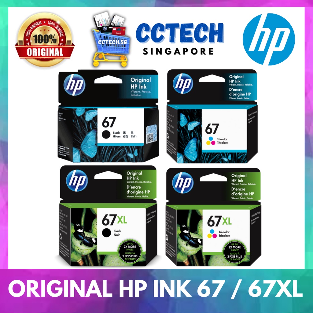 ORIGINAL HP 67 / 67XL Black & Tri color Ink Cartridge SG Ready Stocks ...