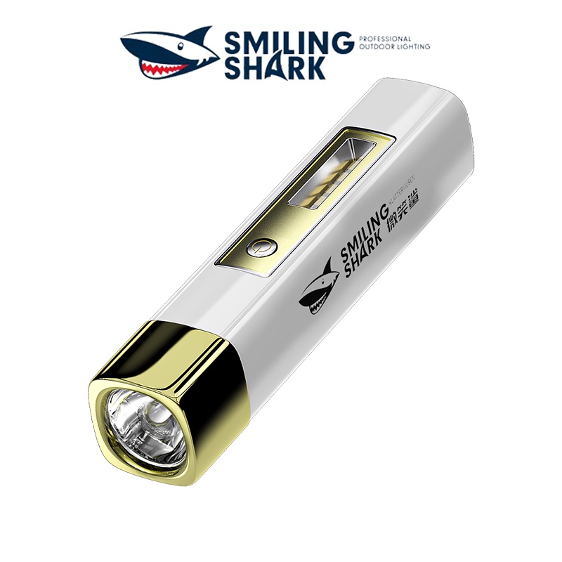 Smiling Shark Mini Flashlight Small Torch Light Power Bank Light USB ...