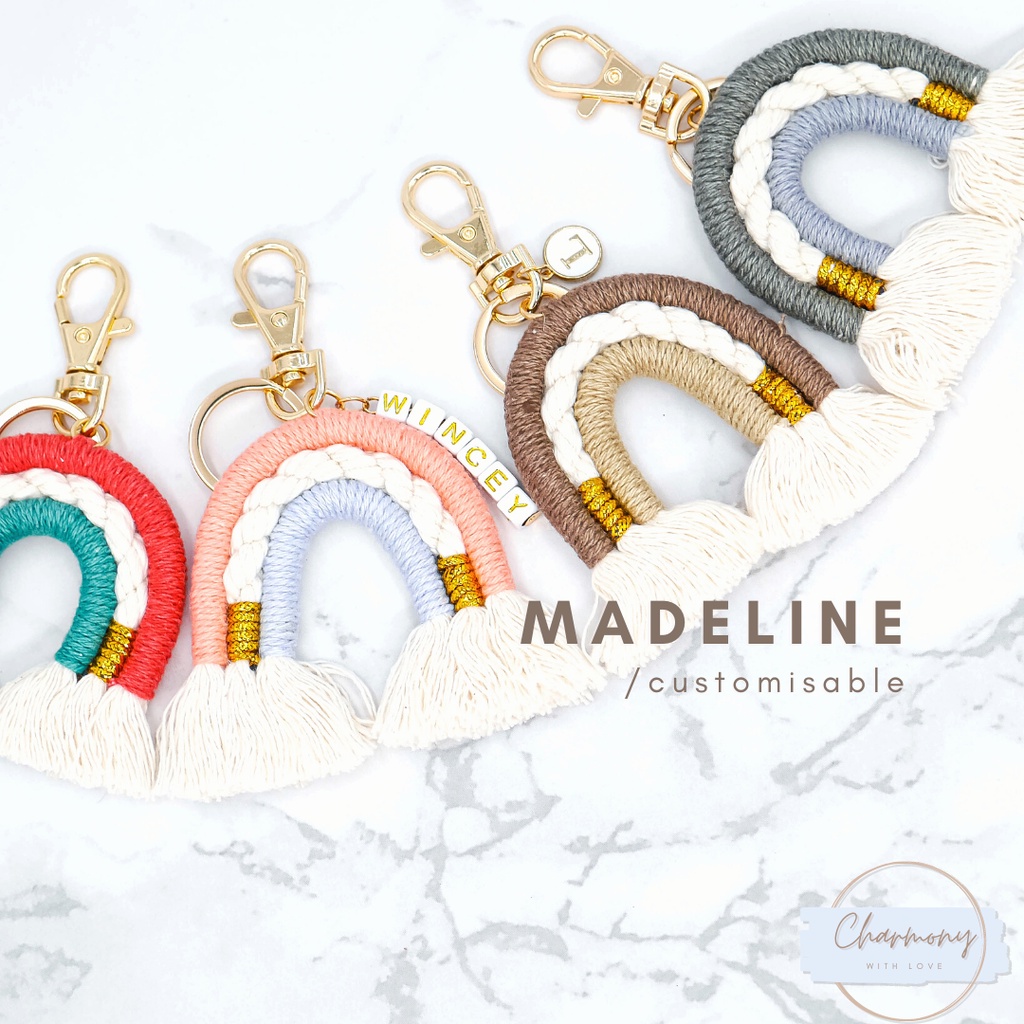 [SG] 🌈 Madeline Macrame Rainbow Customised Bag Charms & Key Chains ...