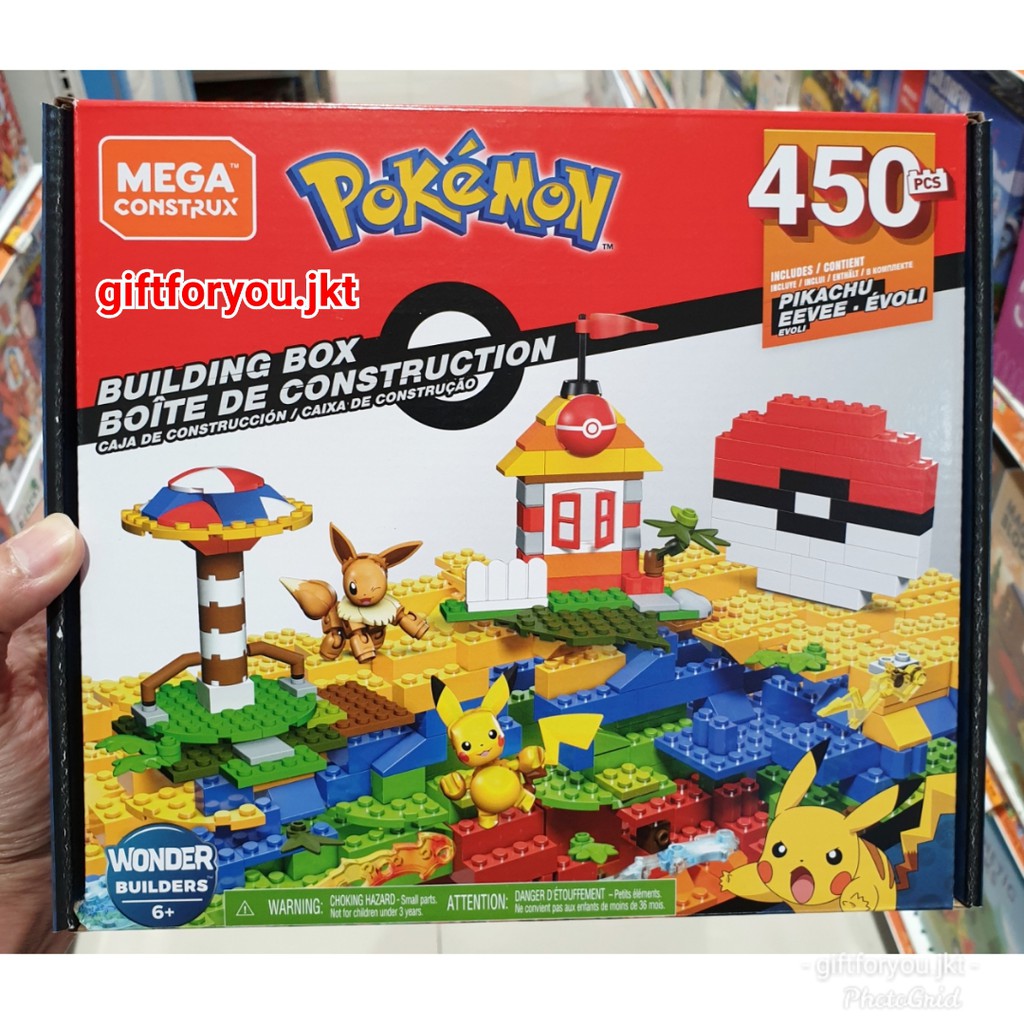Mega Construx Pokemon 450 Piece Bricks Building Box Figure Pikachu ...