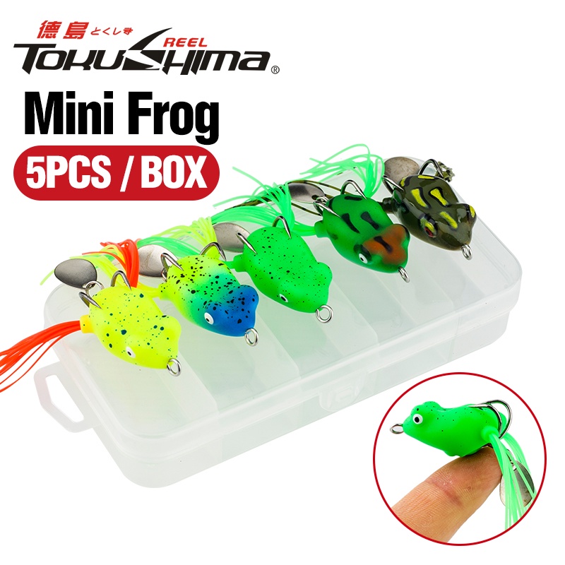 Soft Frog 3cm/4.2g 5Pcs/Boxed Floating Bait 3D Eyes Soft Frog Fishing ...