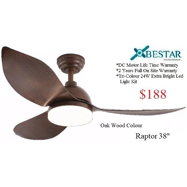 BESTAR Ceiling Fan/BESTAR Fan /Raptor 33/38/48" - Razor 46/54” + 24W ...
