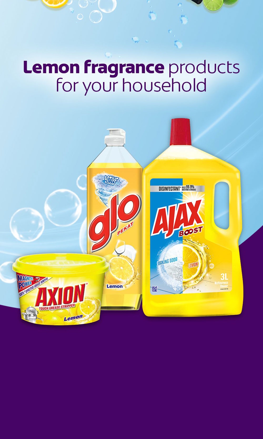 Ajax Boost Lemon & Baking/Charc & Lime Multi Purpose Disinfectant Floor ...