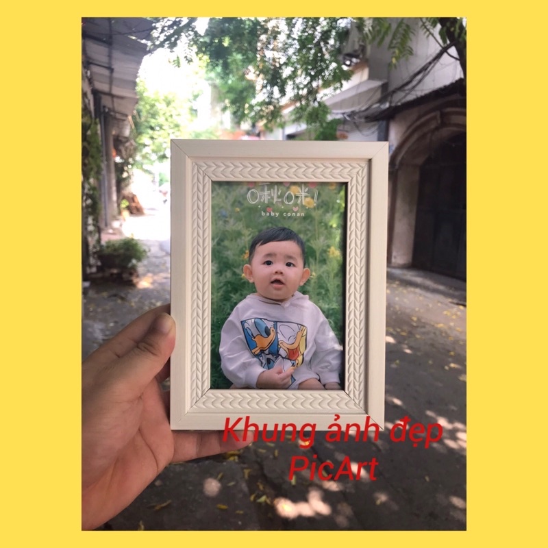 Korean style rice flower beige border photo frame, sizes 10x15; 13x18 ...