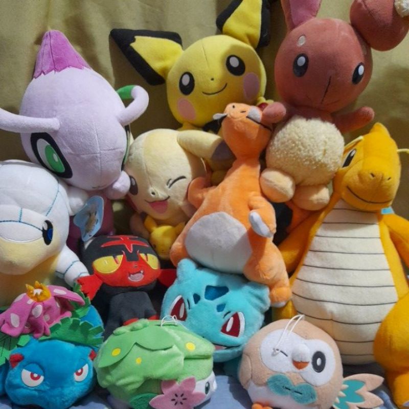 pokemon plush shaymin, buneary, venusaur, litten, shiny celebi, pika ...