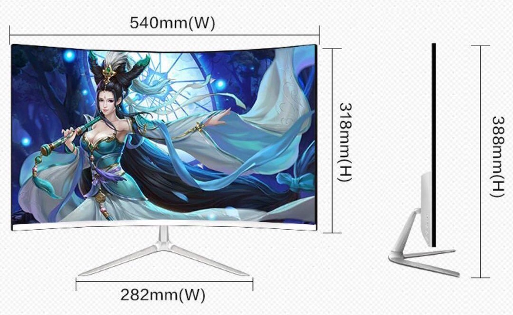 PROMO 24 inch Ultra-Thin Curved Monitor Screen, LED Computer Gaming ...