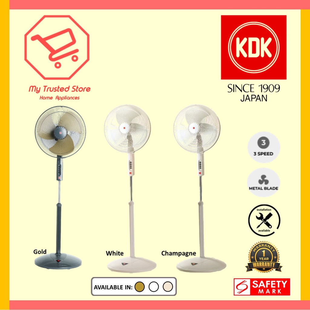KDK (P40US) 16 Inch / 40CM STAND FAN (BLACK/CHAMPAGNE/WHITE) | Shopee ...