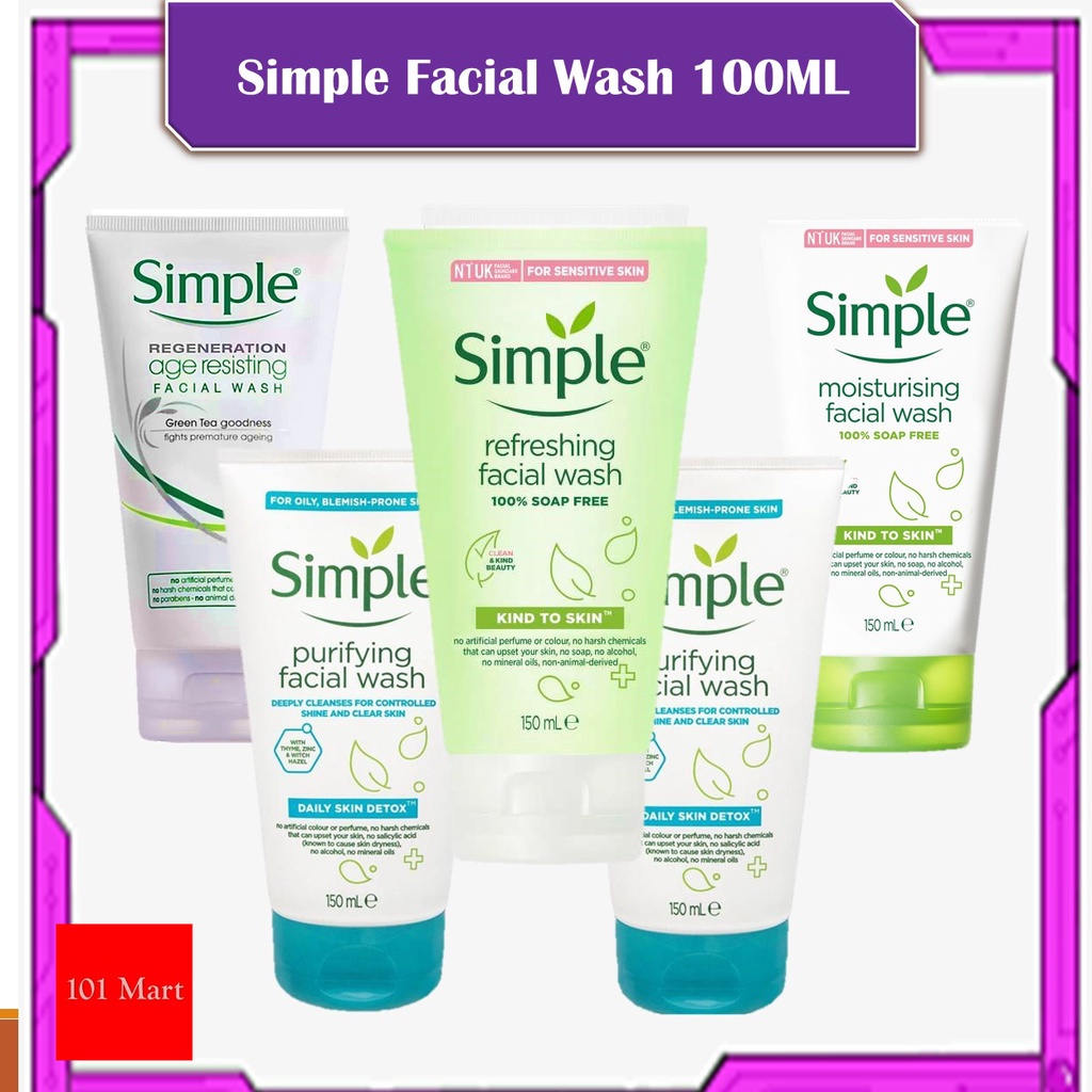 Simple Facial Wash/Face Scrub/Mask ,75-150ML | Shopee Singapore