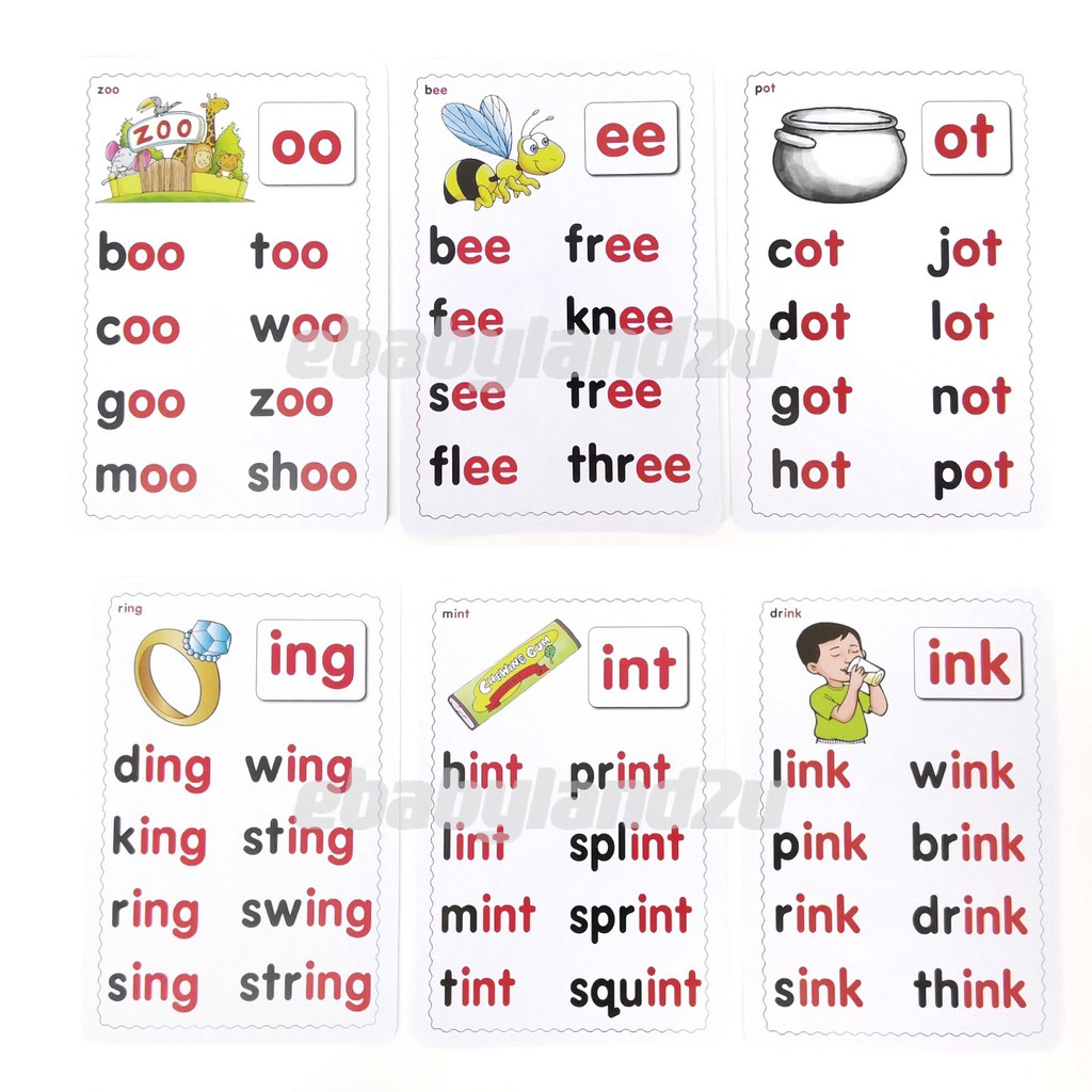Express Learning1000 Phonics Flash Cards For Beginners Preschool ...