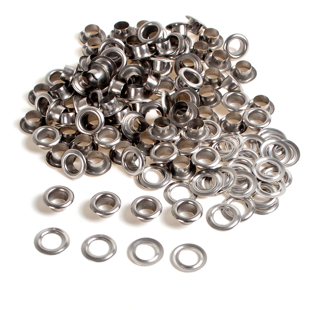 Eyelets Ring Grommet with Washer 100 Sets Silver For Leathercraft ...
