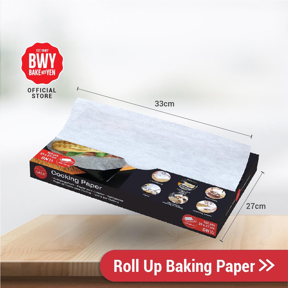 Saga One Up Cooking Paper / Baking Paper (33 x 27cm) | Shopee Singapore