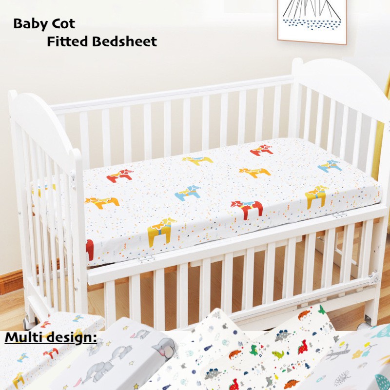 Cotton Baby Bed Sheet Fitted Mattress Cover for Cots and Cribs | Shopee Singapore