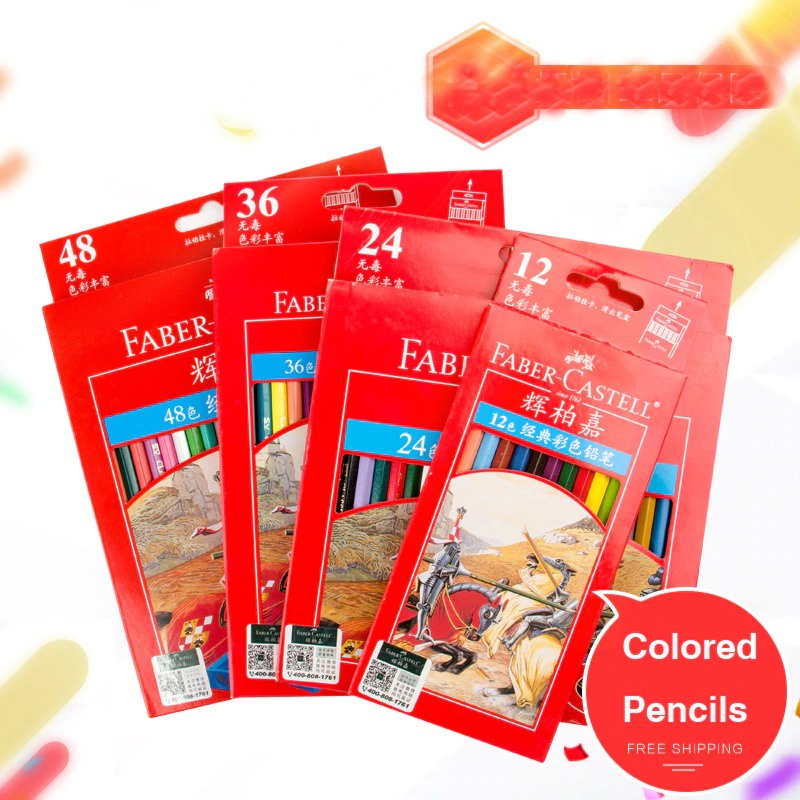 Faber-Castell Knight Classic Colour Pencil 12 24 36 48 Colours | Shopee ...
