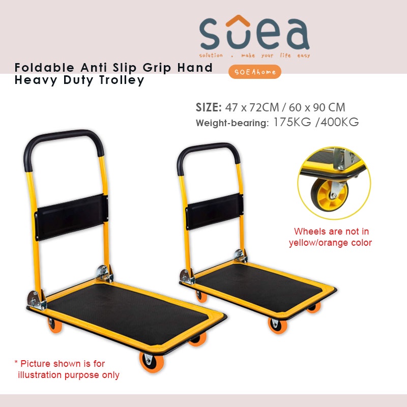 Foldable Anti Slip Grip Hand Heavy Duty Trolley With Silent Wheels ...