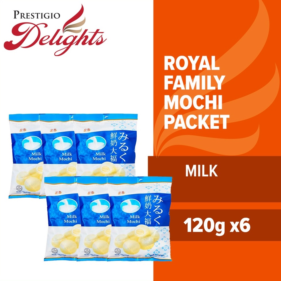 Royal Family Mochi Packet 120g Bundle of 6 | Milk | Matcha | Red bean ...