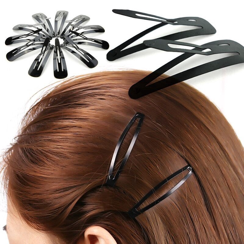 12pcs Set Ladies Simple Metal Water Drop Hair Clips / Black Invisible ...
