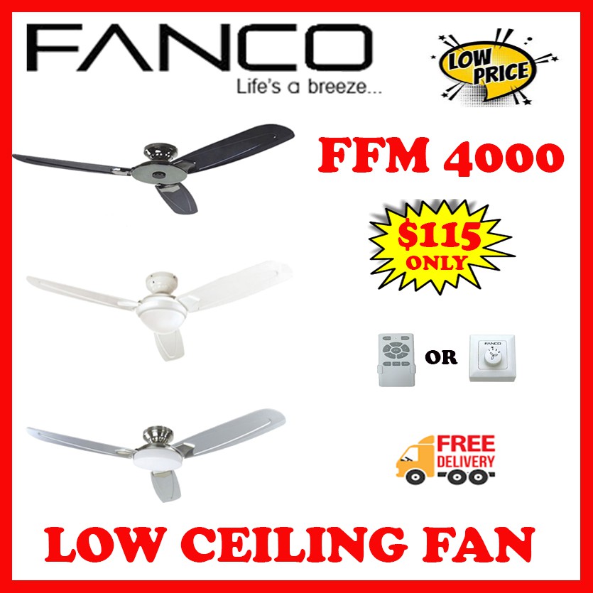 Fanco FANCO FFM 4000 Low Ceiling Fan | Remote Control OR Rugulator ...