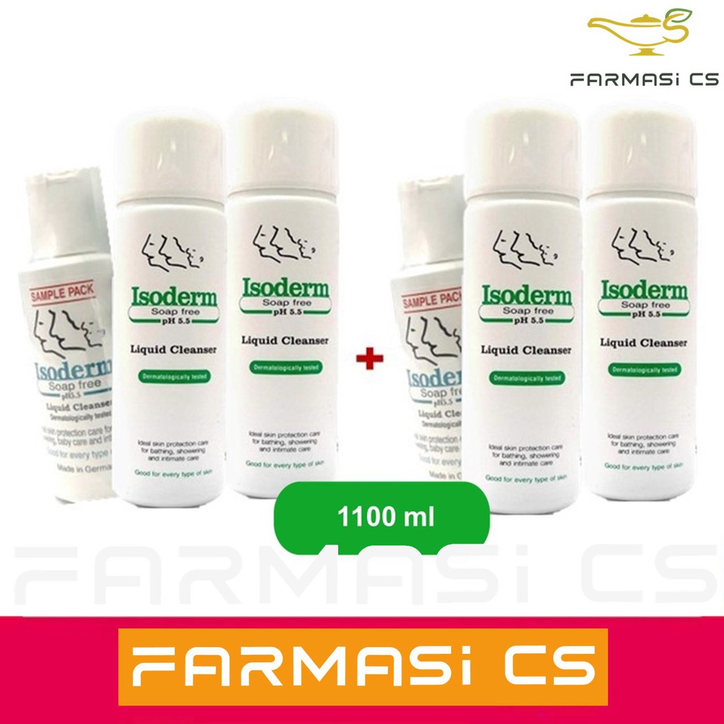 Isoderm Soap Free pH 5.5 Liquid Cleanser (250ml x 2 Bottles + 50ml) x 2 ...